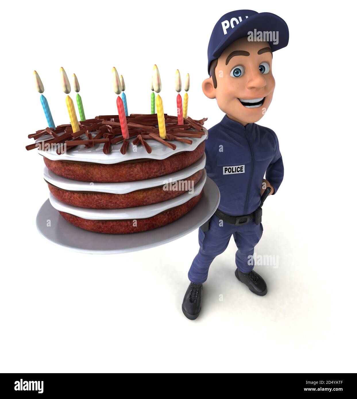 Fun 3D illustration of a cartoon Police Officer Stock Photo - Alamy
