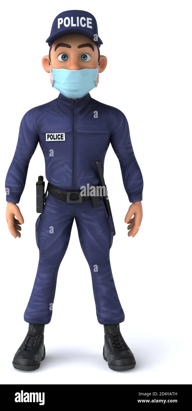Fun 3D illustration of a cartoon Police Officer Stock Photo - Alamy