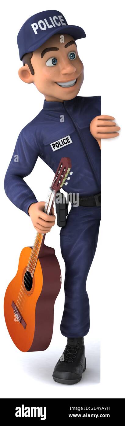Fun 3D illustration of a cartoon Police Officer Stock Photo - Alamy