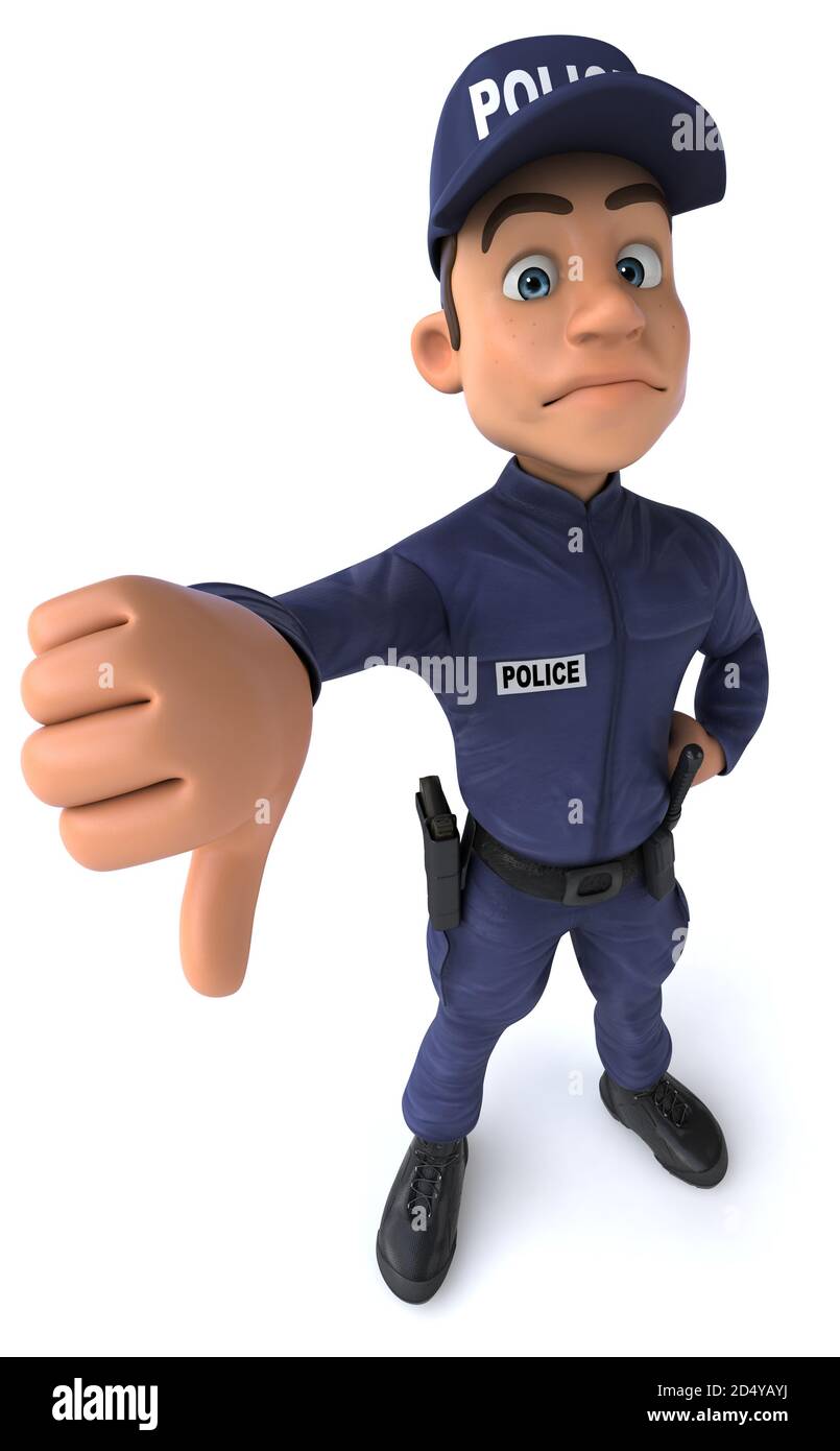 Fun 3D illustration of a cartoon Police Officer Stock Photo - Alamy