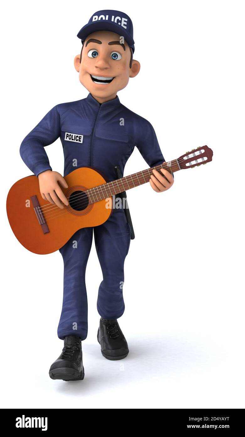 Fun 3D illustration of a cartoon Police Officer Stock Photo - Alamy