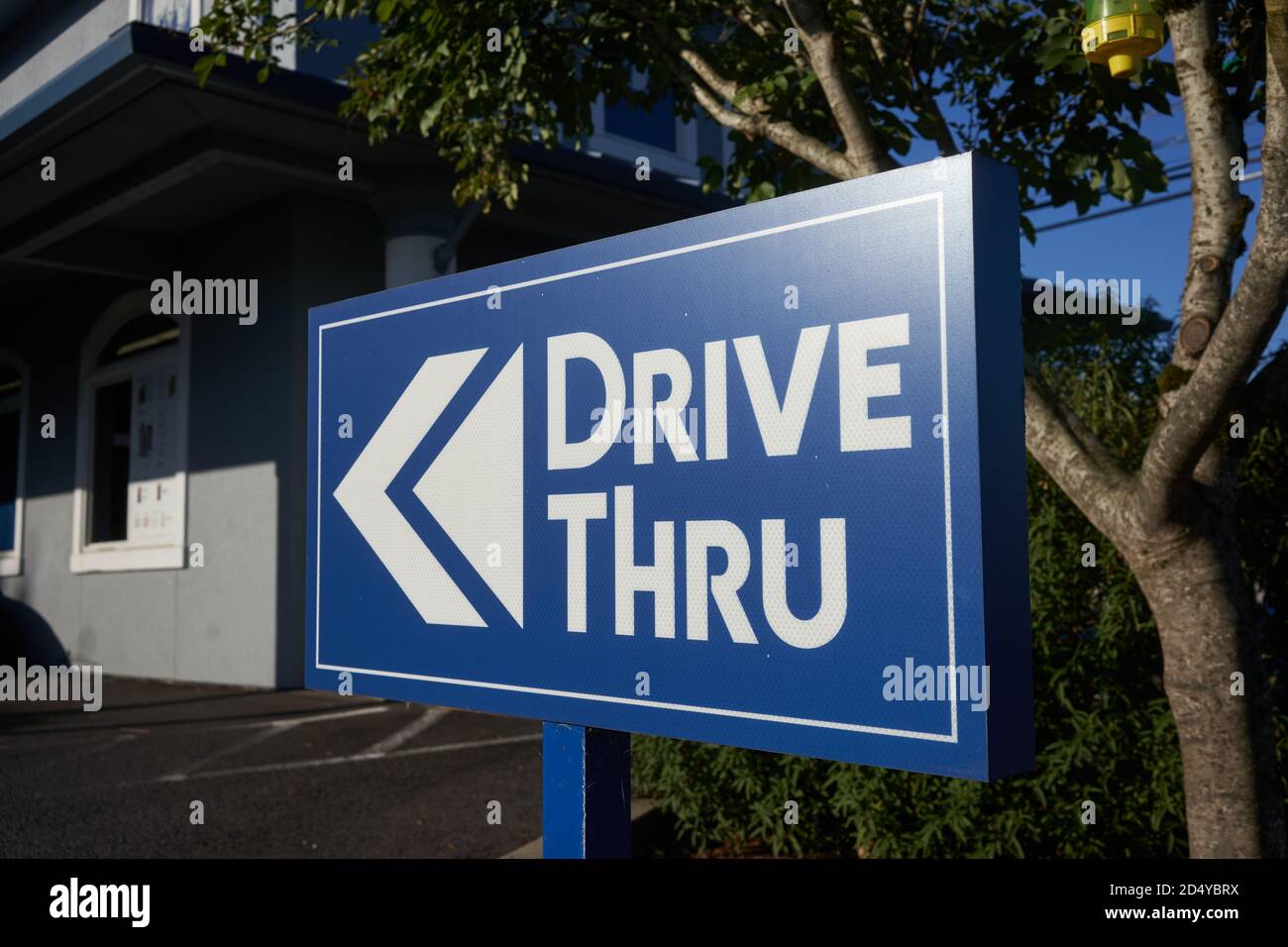 The drive thru sign outside a drive-through coffee shop Stock Photo - Alamy