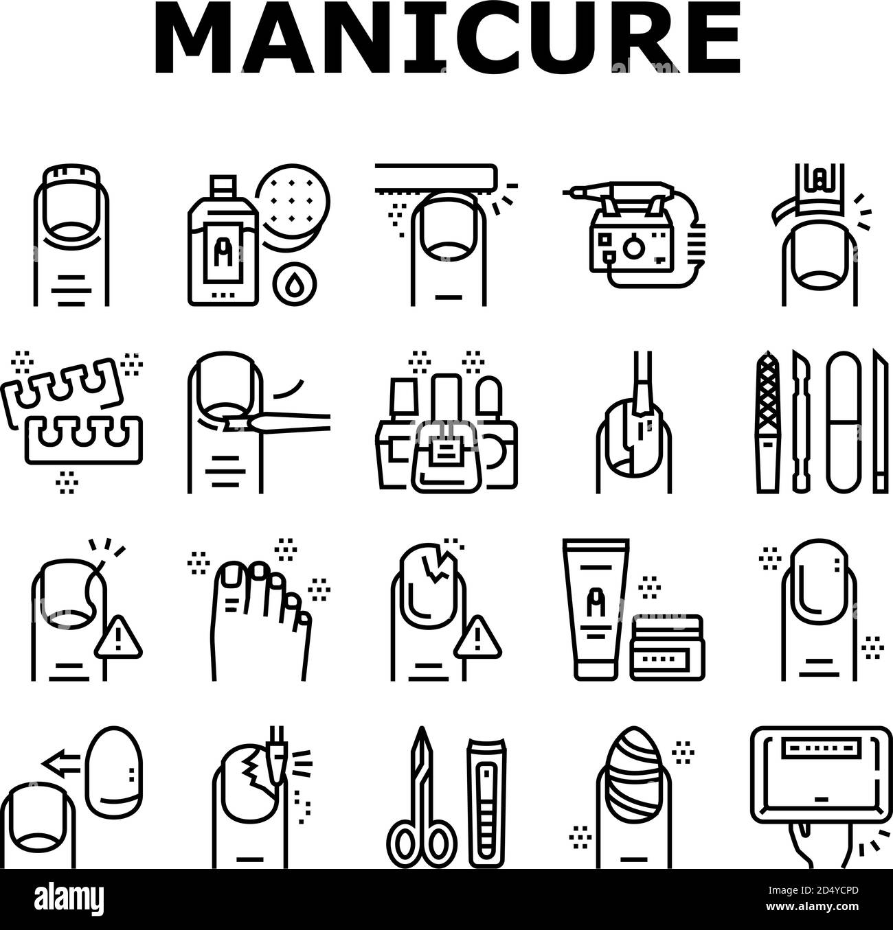 Manicure And Pedicure Collection Icons Set Vector Stock Vector Image ...