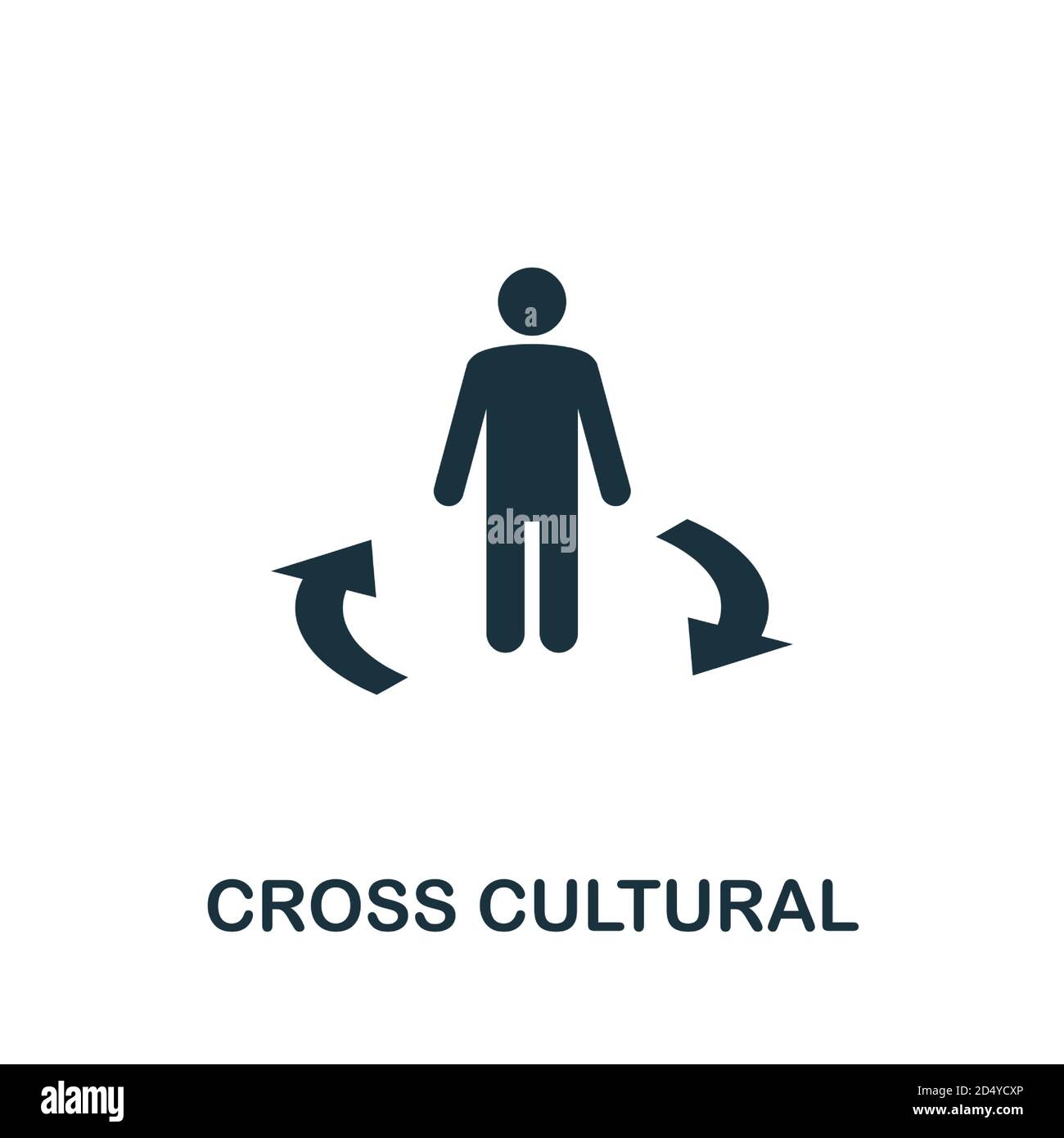 Cross Cultural icon. Simple element from life skills collection. Filled ...