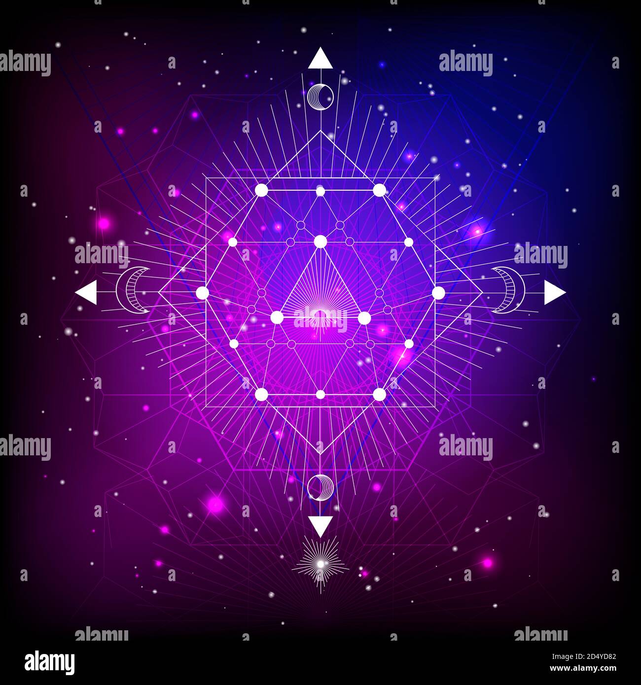 Vector illustration of Sacred or mystic symbol on abstract background ...