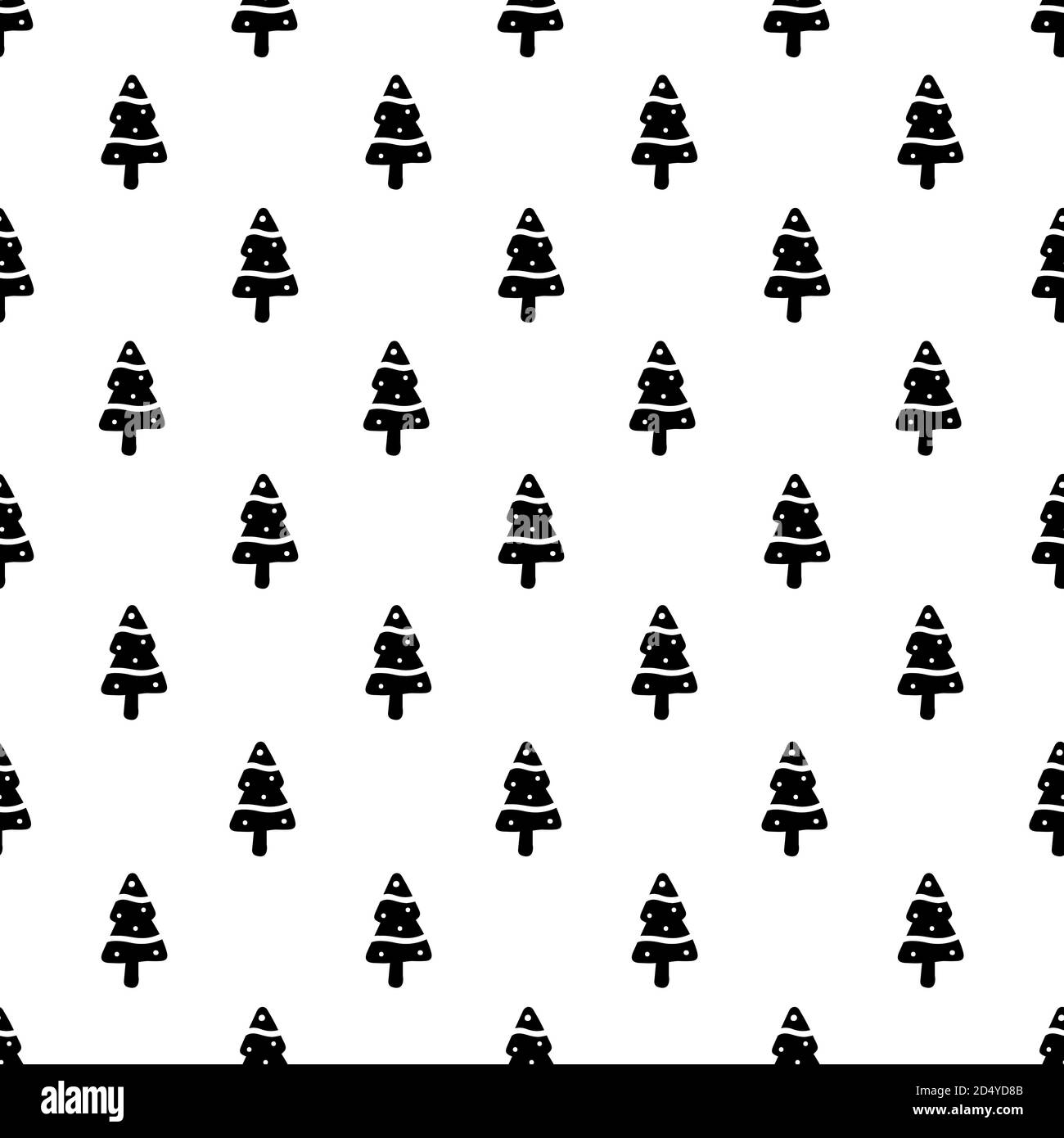 Christmas tree monochromatic scandinavian style seamless pattern ...