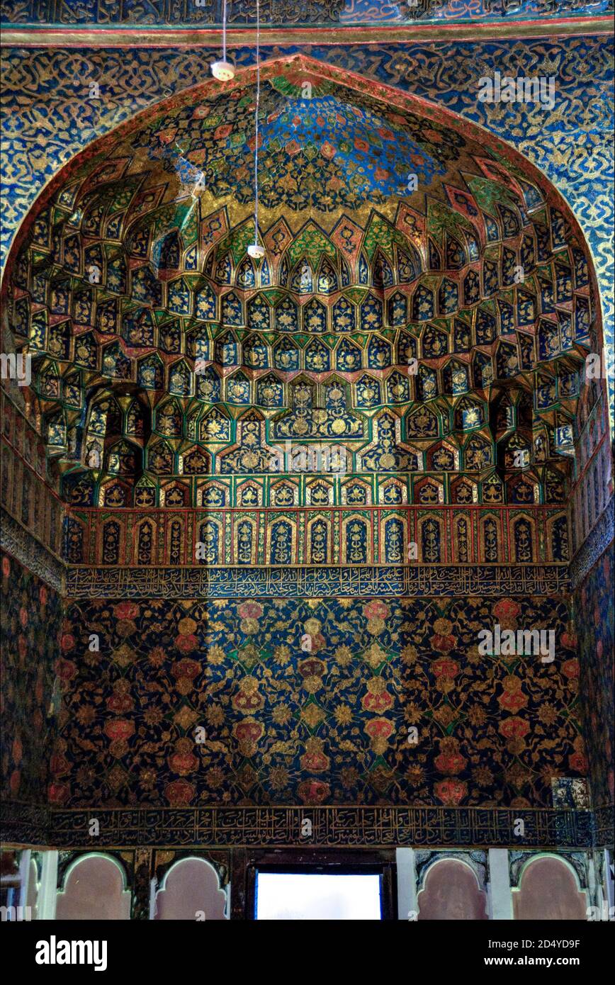 Interior of the mausoleum and tomb, Sheikh Safi-ad-din Khanegah complex ...