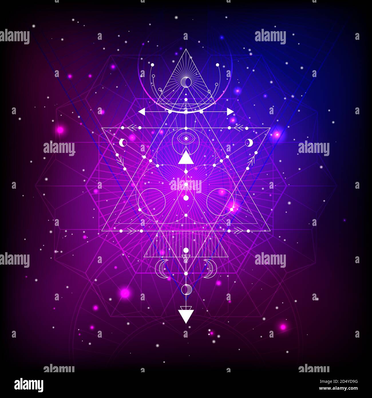 Vector illustration of Sacred or mystic symbol on abstract background ...