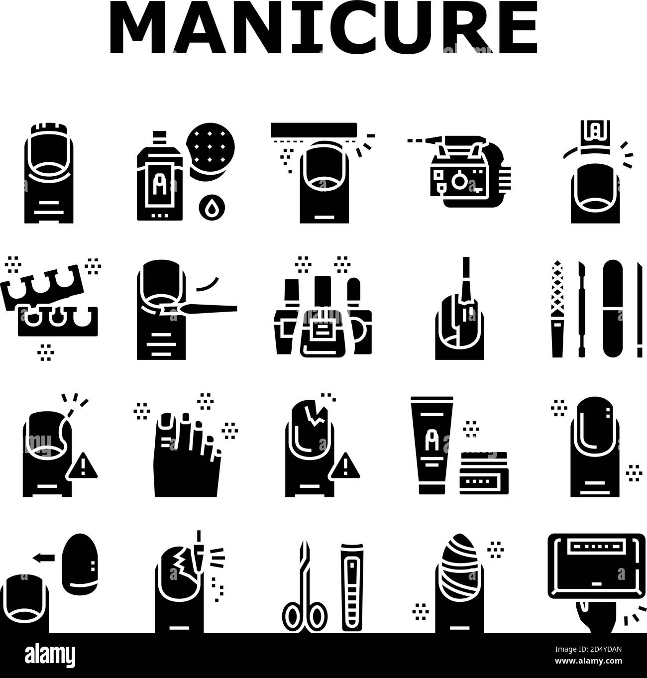 Manicure And Pedicure Collection Icons Set Vector Stock Vector Image ...