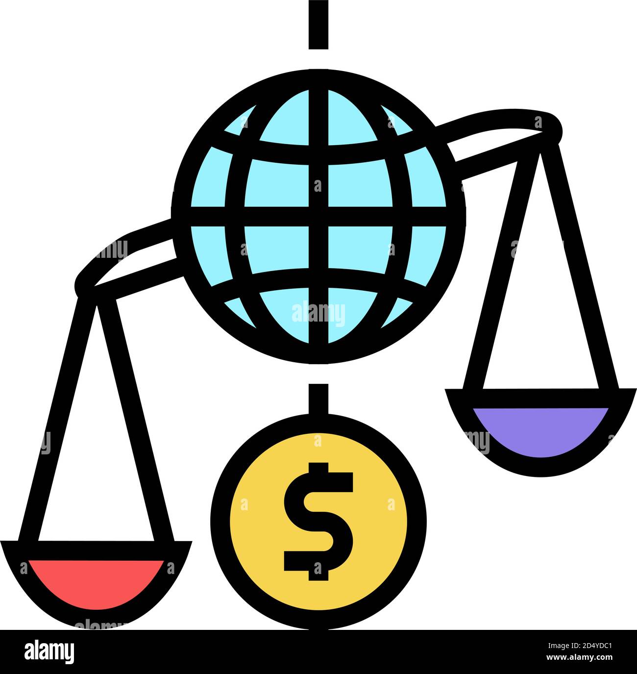 financial crisis world scale color icon vector illustration Stock ...