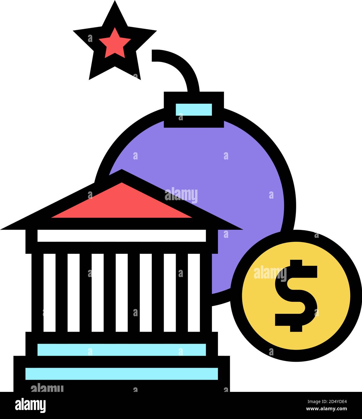 bank bang bomb color icon vector illustration Stock Vector Image & Art ...