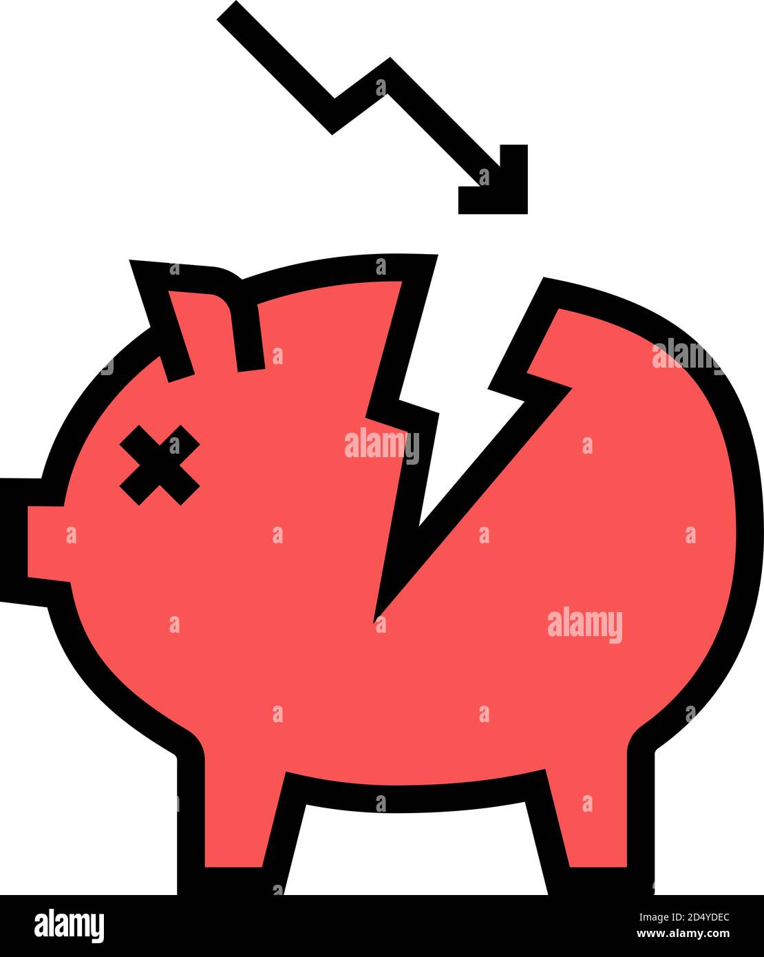 damaged money box color icon vector illustration Stock Vector Image ...