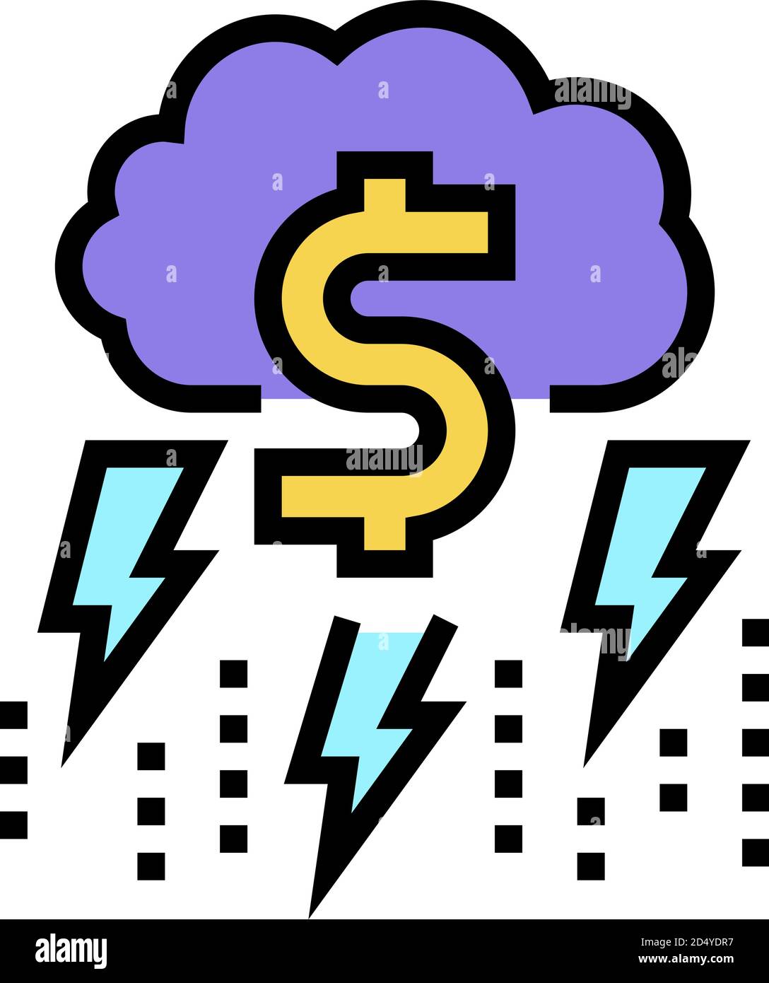 money thunder and lightning color icon vector illustration Stock Vector ...