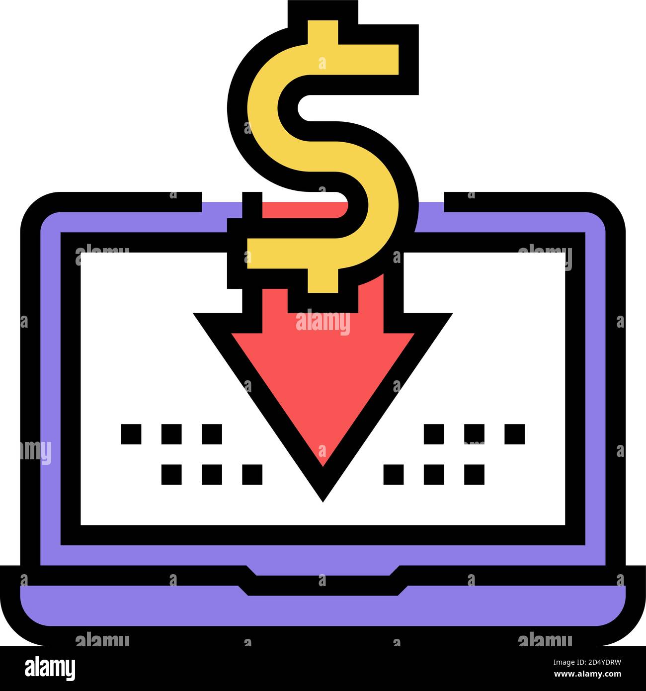 economic info laptop color icon vector illustration Stock Vector Image ...
