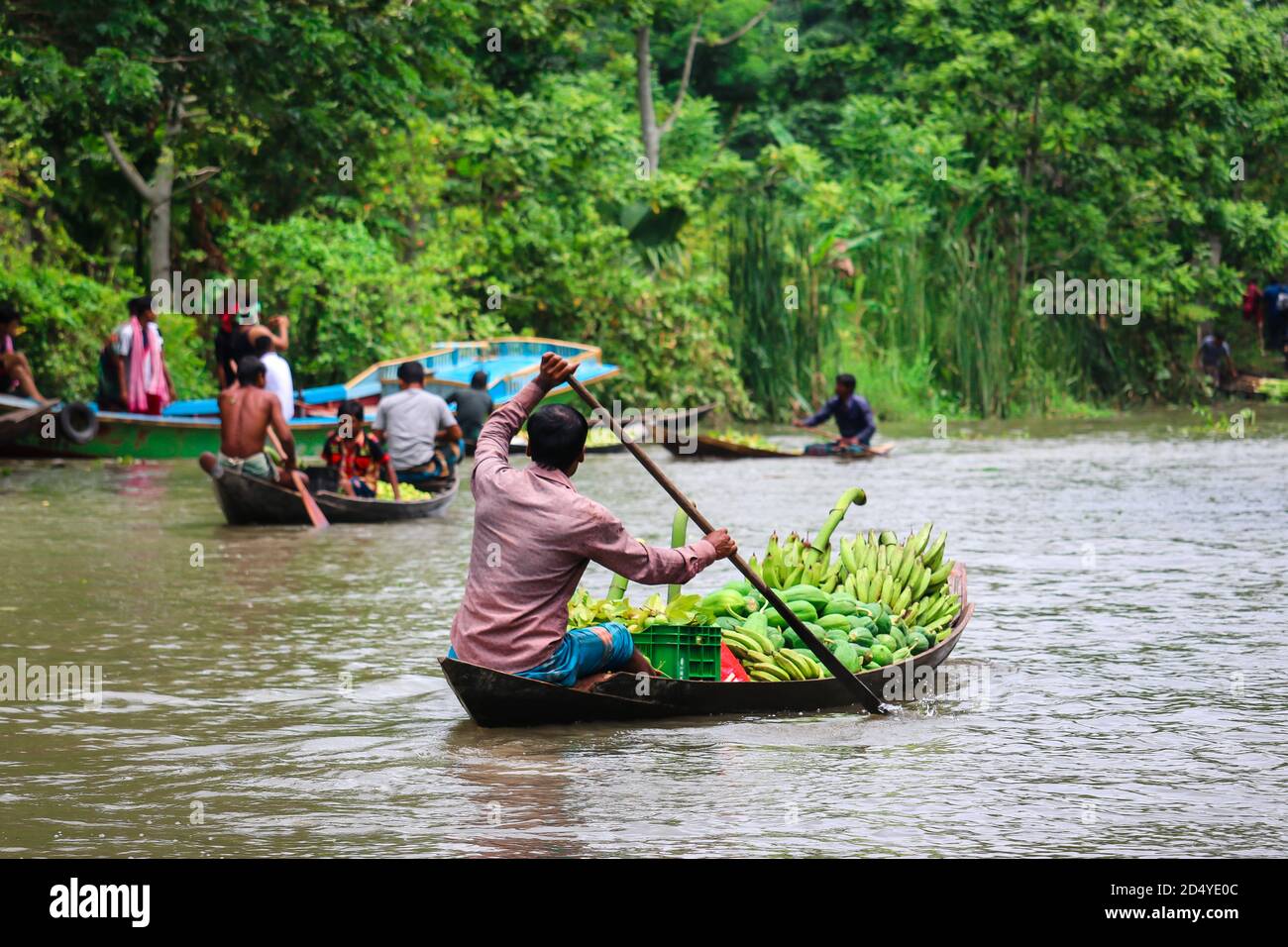 Pirojpur, Bangladesh : Atghar Kuriana Floating Guava Market Stock Photo ...