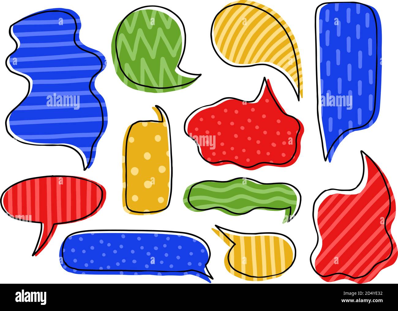 Collection hand drawn communicate speech. Design element business ...