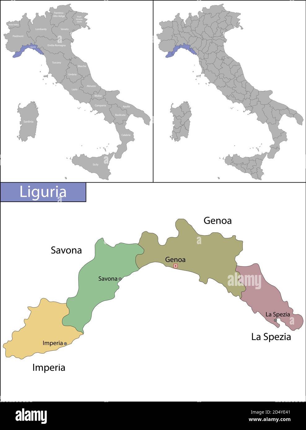 Map of liguria Stock Vector Images - Alamy