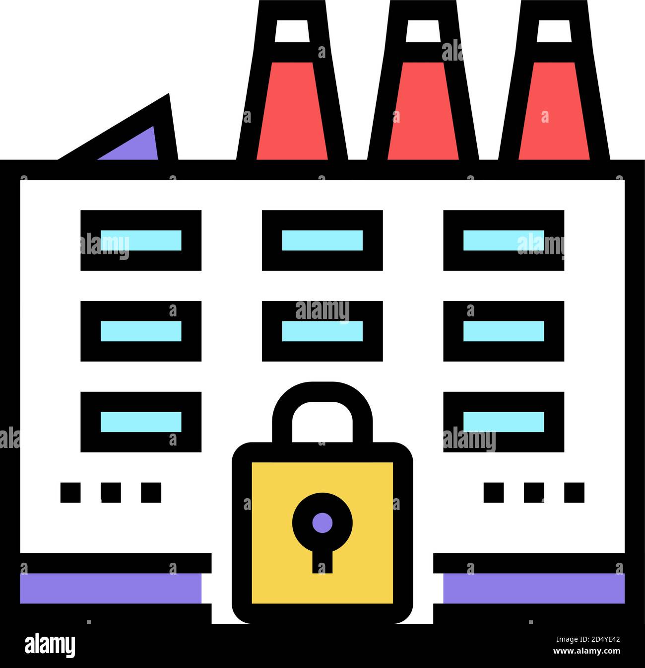 closed factory color icon vector illustration Stock Vector Image & Art ...