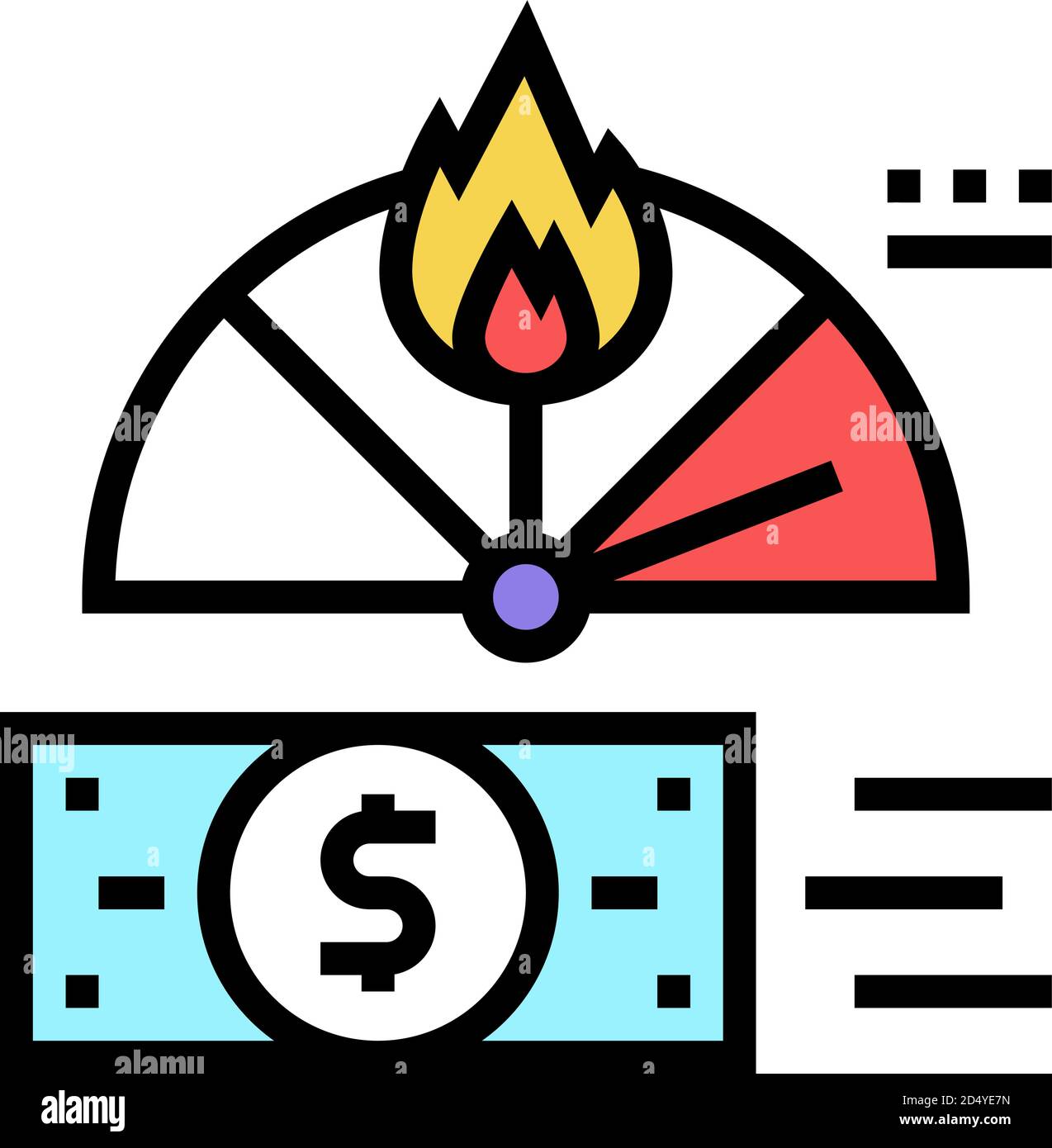 inflation financial crisis color icon vector illustration Stock Vector ...