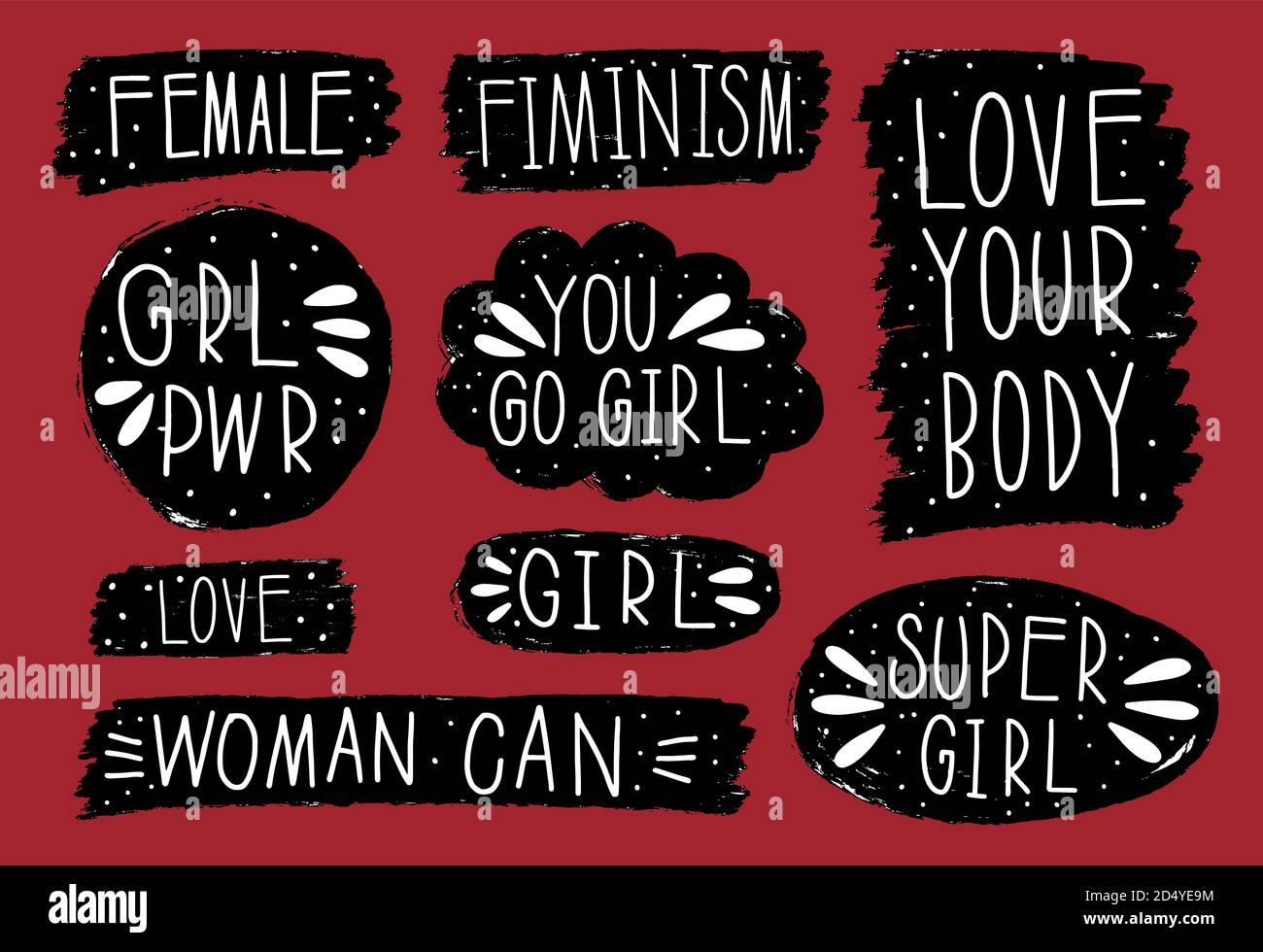 Collection hand drawn communicate feminism speech. Design element ...