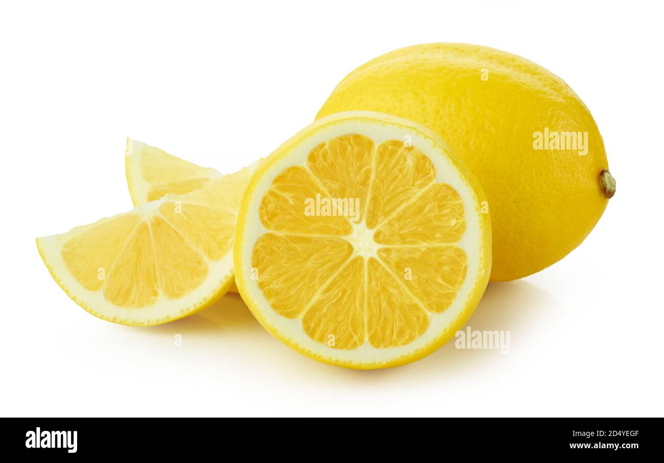 fresh ripe lemon isolated on white background Stock Photo - Alamy