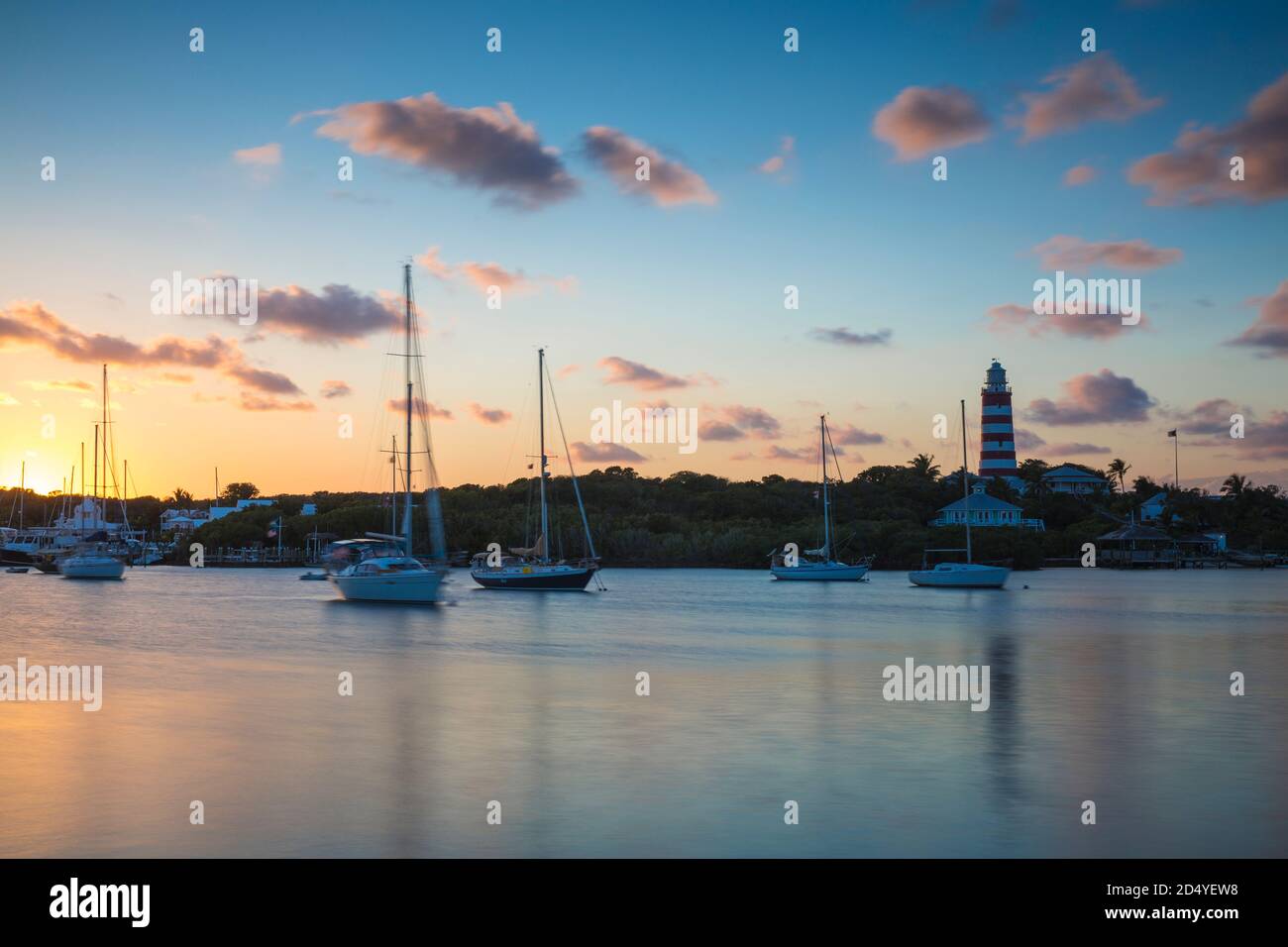 Bahamas, Abaco Islands, Elbow Cay, Hope Town, Elbow Reef Lighthouse ...