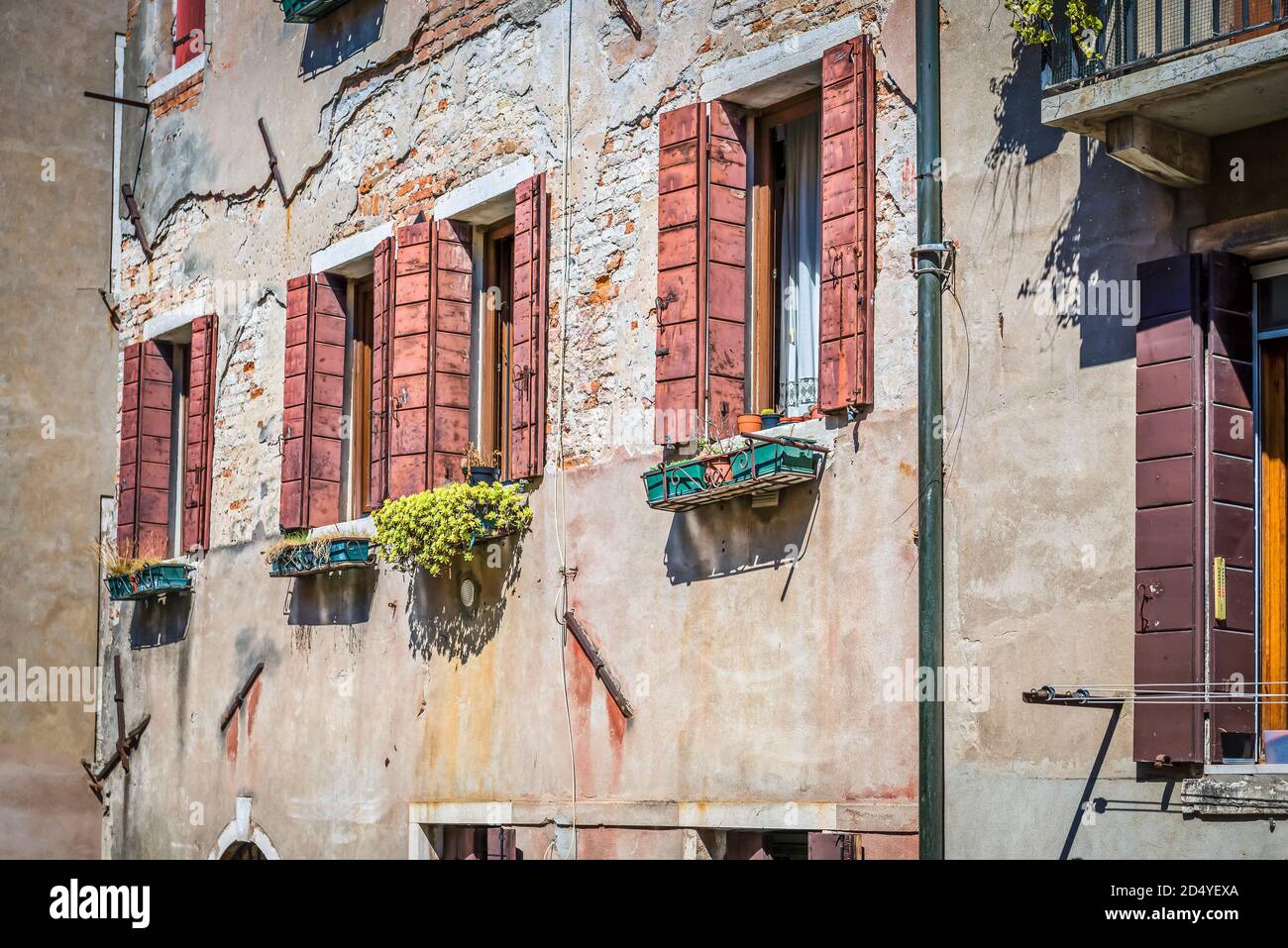 Typical window in a house in old Europe Stock Photo - Alamy