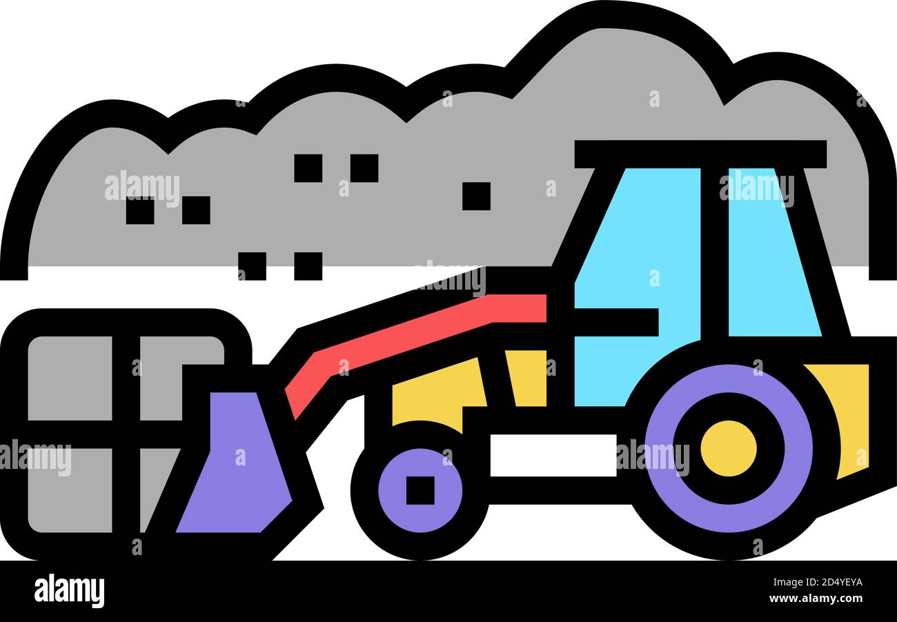 landfill tractor color icon vector illustration Stock Vector Image ...