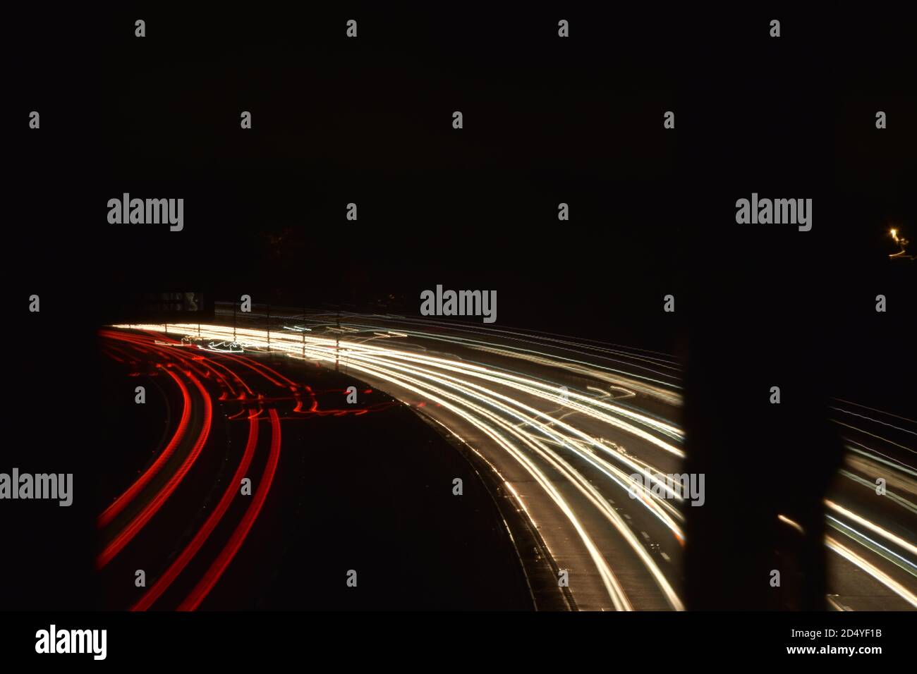 on bridge view of motorway with slow shutter speed Stock Photo - Alamy