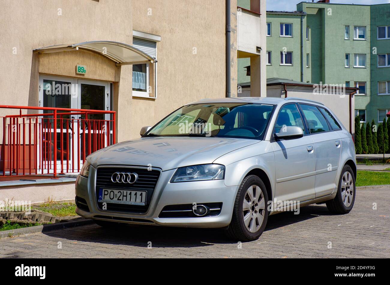 Parked grey German Audi car Stock Photo - Alamy