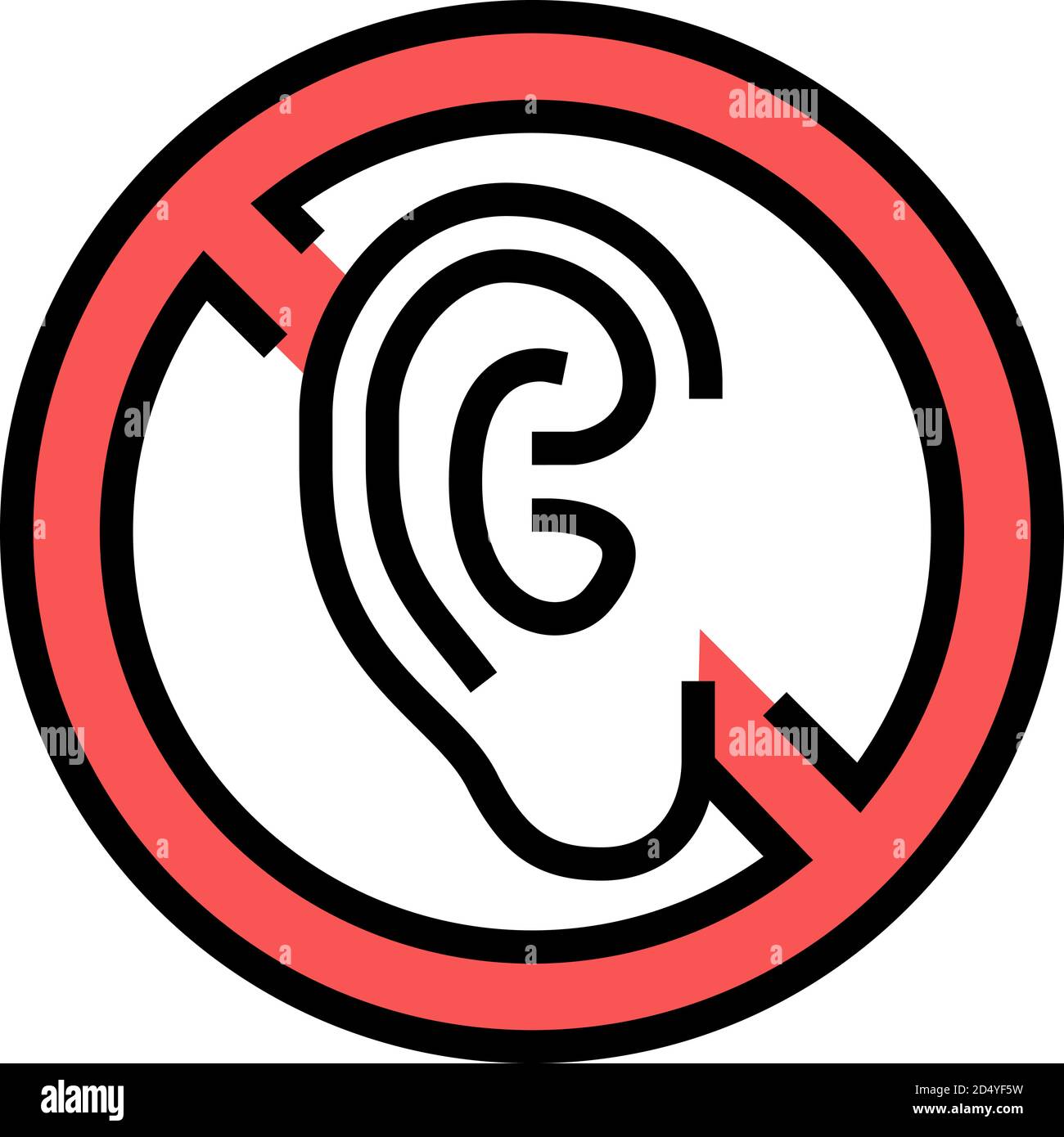 deaf sign color icon vector illustration Stock Vector Image & Art - Alamy