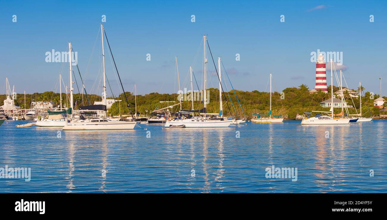 Bahamas, Abaco Islands, Elbow Cay, Hope Town, Elbow Reef Lighthouse ...