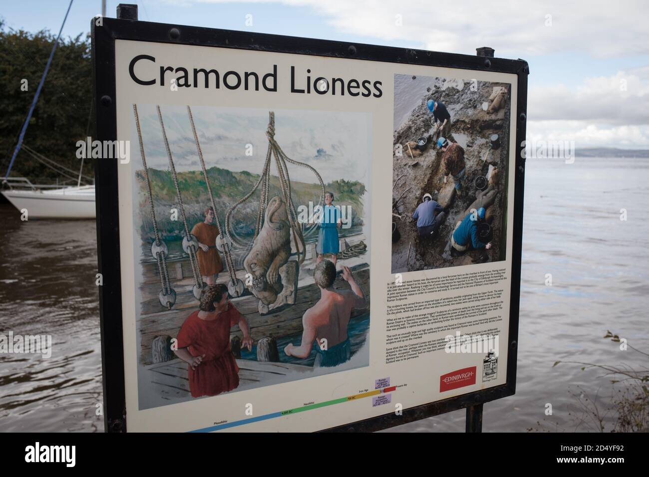 Site of the discovery of the 'Cramond Lioness' Roman sculpture, on the ...