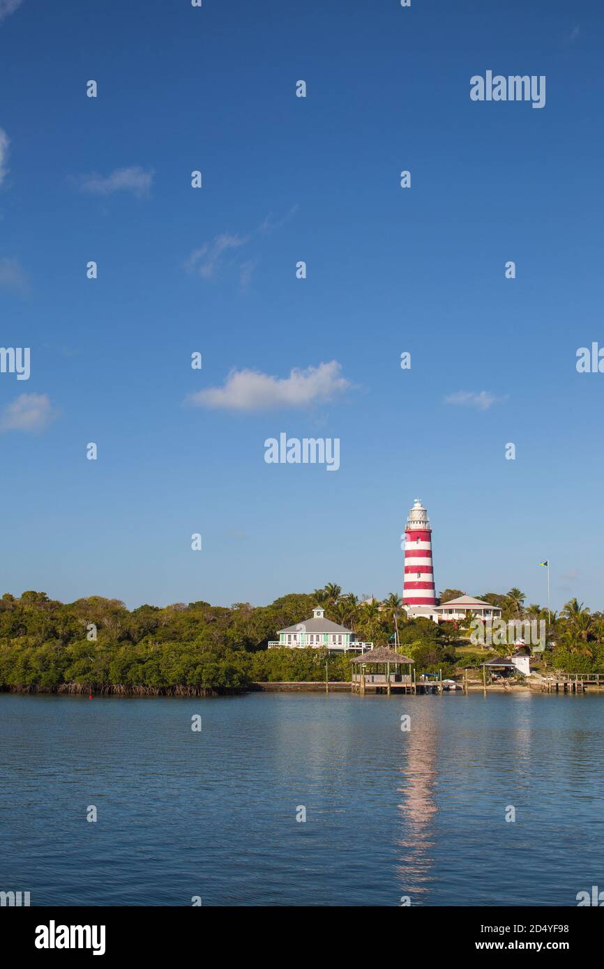 Bahamas, Abaco Islands, Elbow Cay, Hope Town, Elbow Reef Lighthouse ...