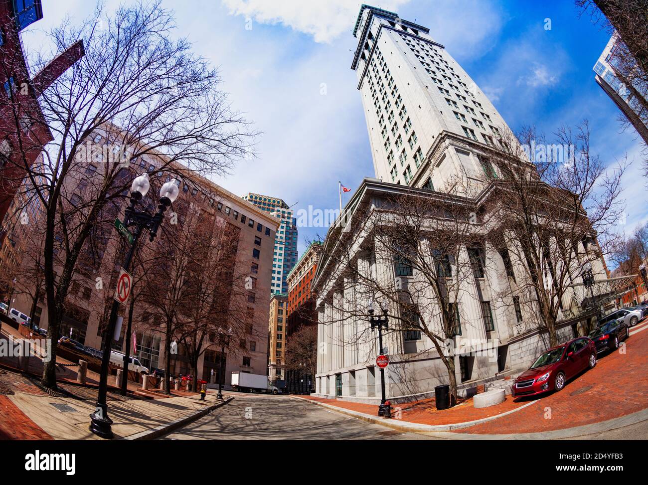 Central street buildings and Jenney Plaza in Boston downtown ...