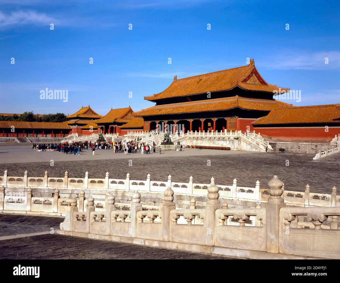 Forbidden City in Beijing, China, with tourists groups at the entrance ...