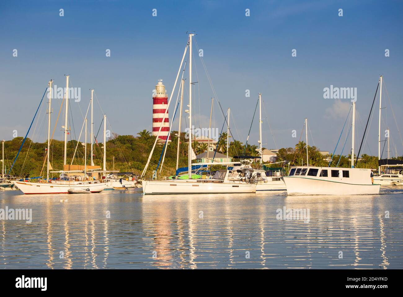 Bahamas, Abaco Islands, Elbow Cay, Hope Town, Elbow Reef Lighthouse ...