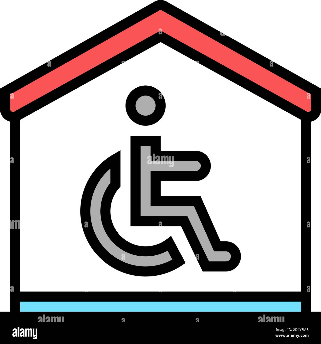 house for disabled color icon vector illustration Stock Vector Image ...