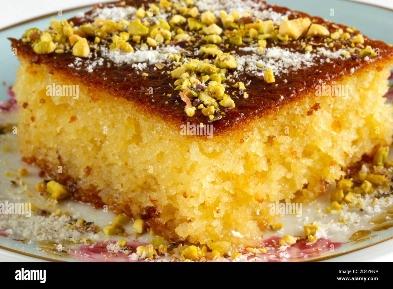 Homemade traditional Turkish dessert Revani Stock Photo - Alamy