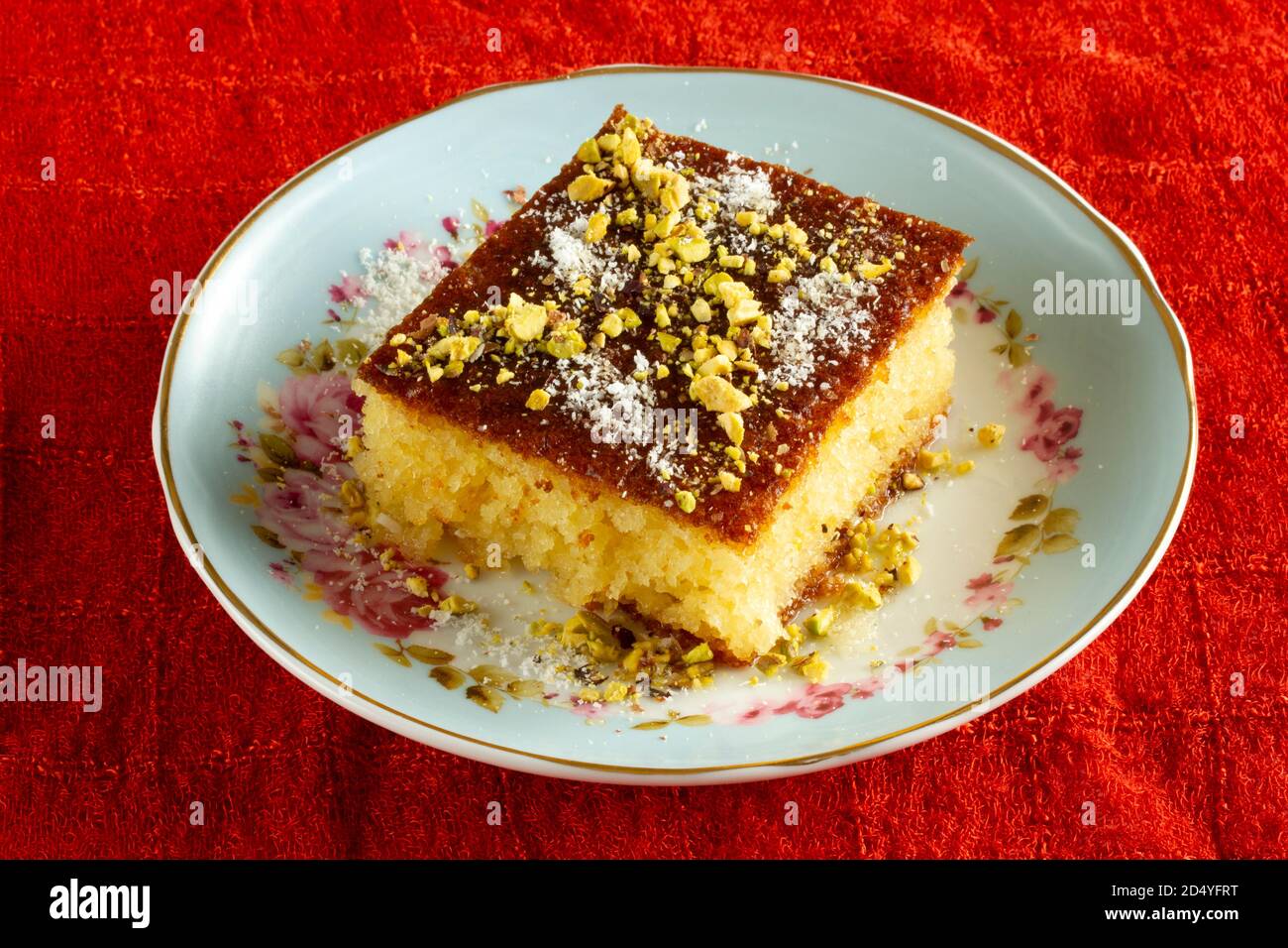 Homemade traditional Turkish dessert Revani Stock Photo - Alamy