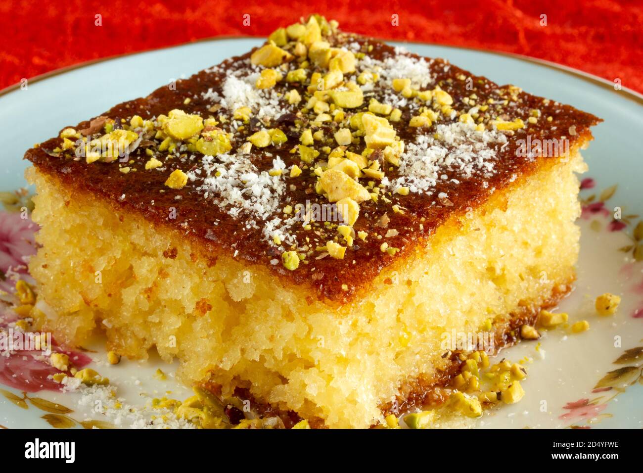 Homemade traditional Turkish dessert Revani Stock Photo - Alamy