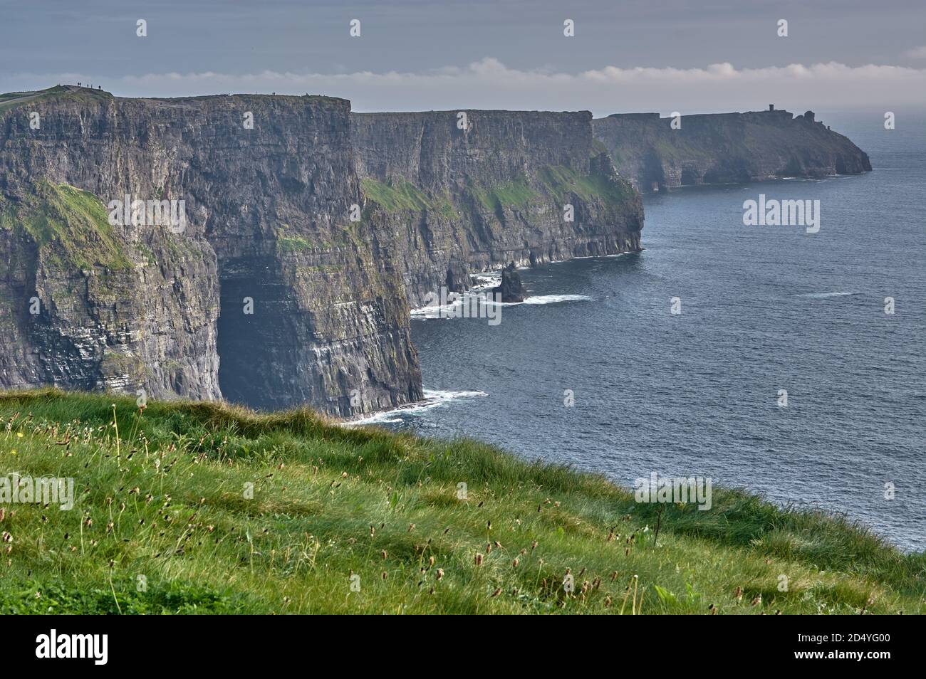 Panoramic view of the Cliffs of Moher, Ireland. Cliffs of Moher during ...