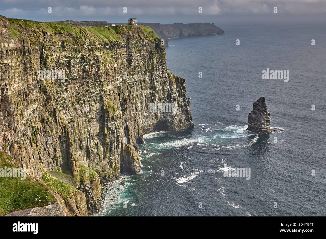 Panoramic view of the Cliffs of Moher, Ireland. Cliffs of Moher during ...