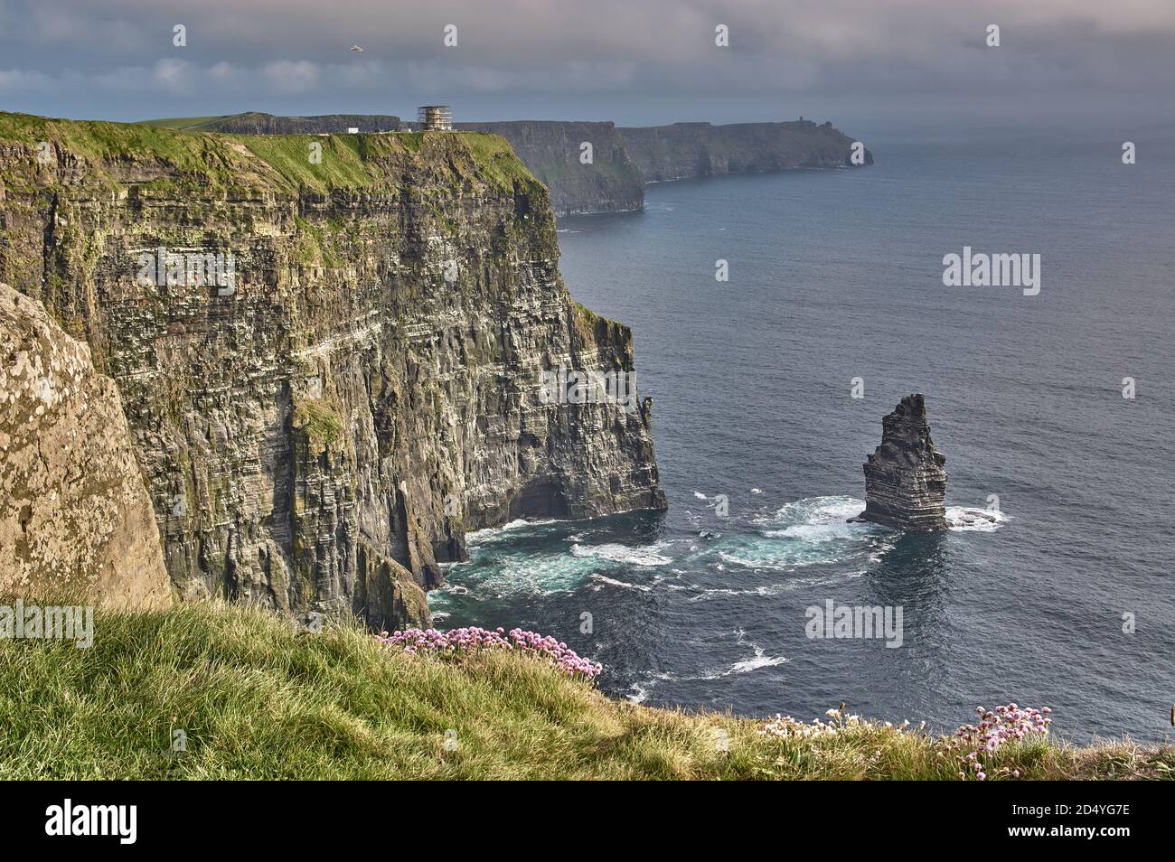 Panoramic view of the Cliffs of Moher, Ireland. Cliffs of Moher during ...