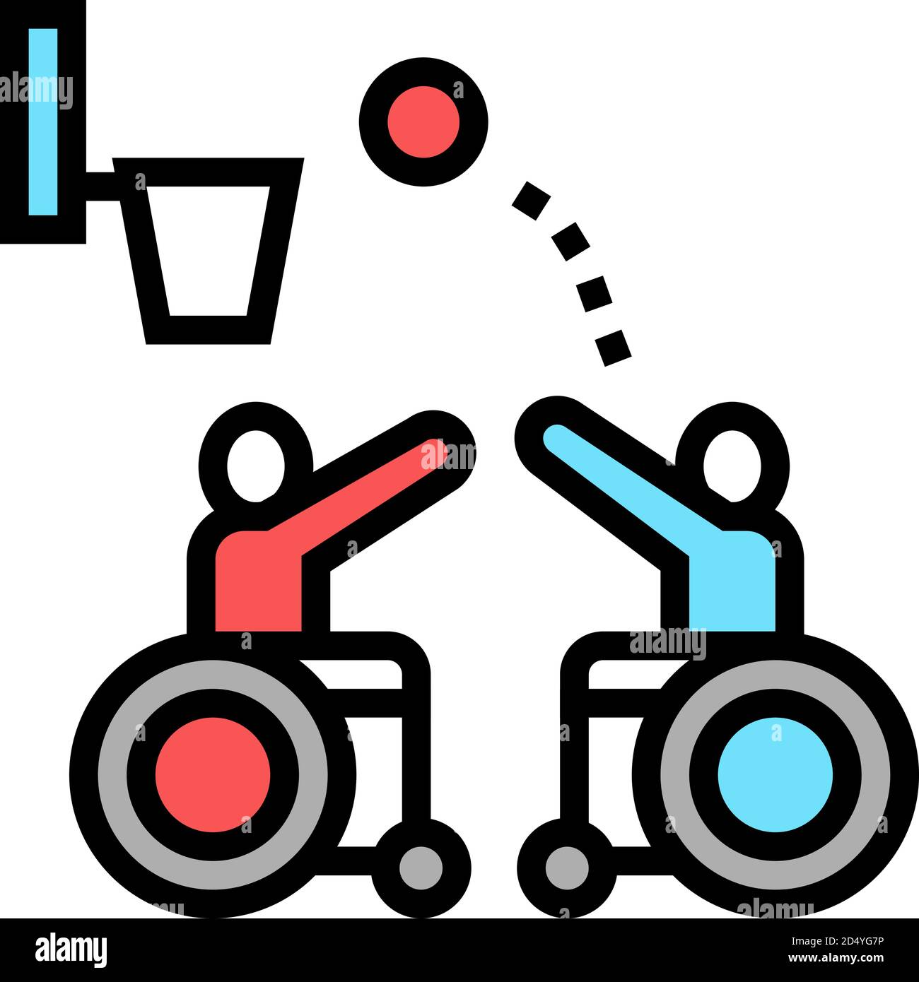 disabled play basketball color icon vector illustration Stock Vector ...