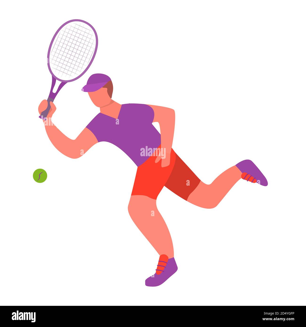 Tennis player man hitting ball with racket.A male athlete doing sport ...