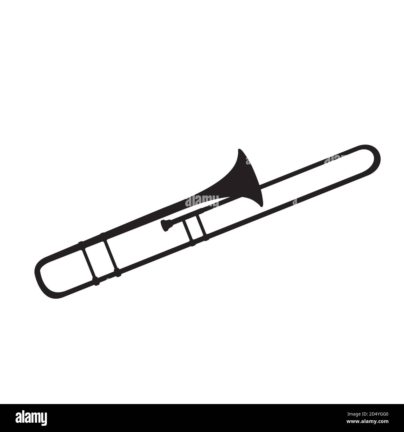 Musical instrument trombone black silhouette . Symbol for a mobile ...