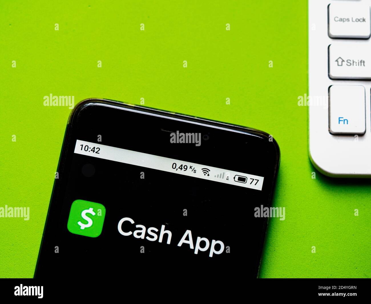 In this photo illustration a Cash App appliance by Square, Inc. logo is ...
