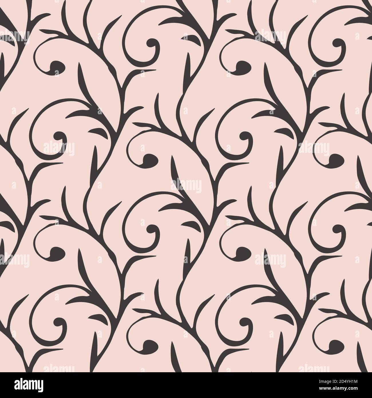 Seamless pattern with hand drawn floral elements. In gray and light ...