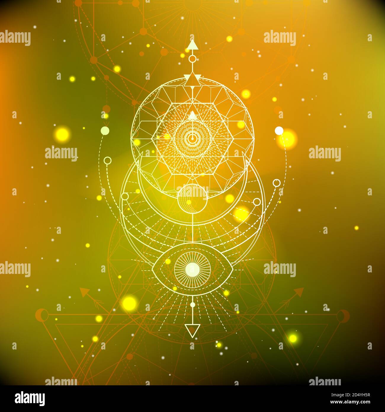 Vector illustration of Sacred or mystic symbol on abstract background ...